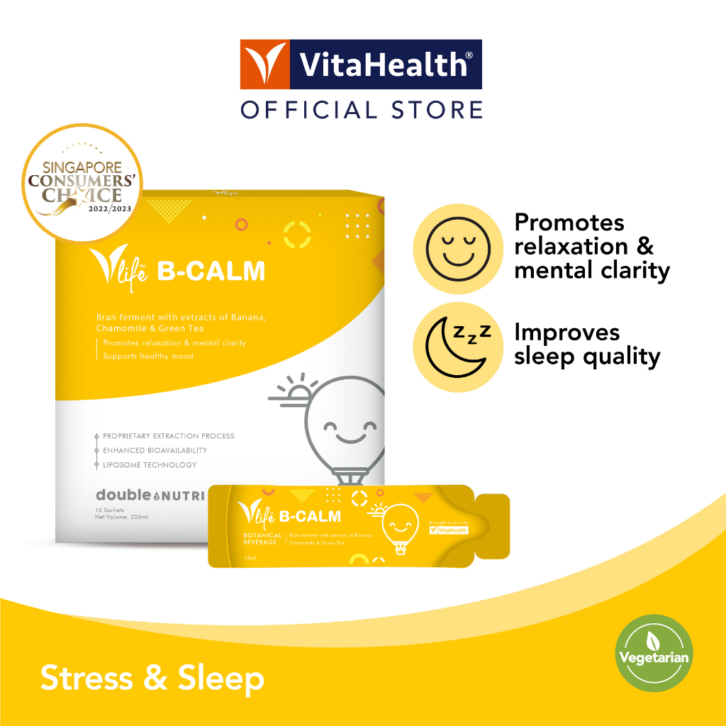 VLife B Calm [EXP 02-2026] - liquid sachet, Boost Mood, Relieve Anxiety ...