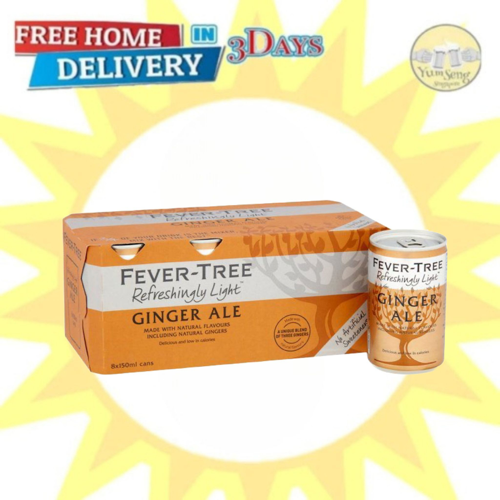 Fever Tree Refreshingly Light Ginger Ale (24 cans x 150ml) Exp: 06/2023 ...