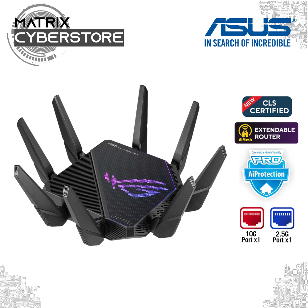 ASUS ROG Rapture GT-AX11000 Pro Tri-Band WiFi 6 Extendable Gaming ...
