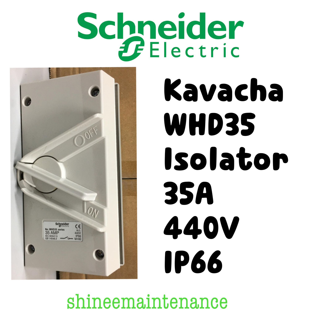 Schneider Kavacha Double Pole Isolator 35A IP66 - WHD35 | Shopee Singapore