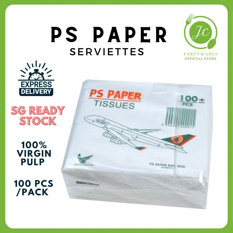 SG READY STOCK - PS Serviette White / Tissue Paper 100% Virgin Pulp ...