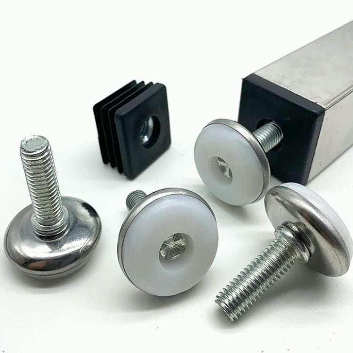 Adjustable Plastic Square Tube Plugs Stainless Steel Nut Plugs Table ...