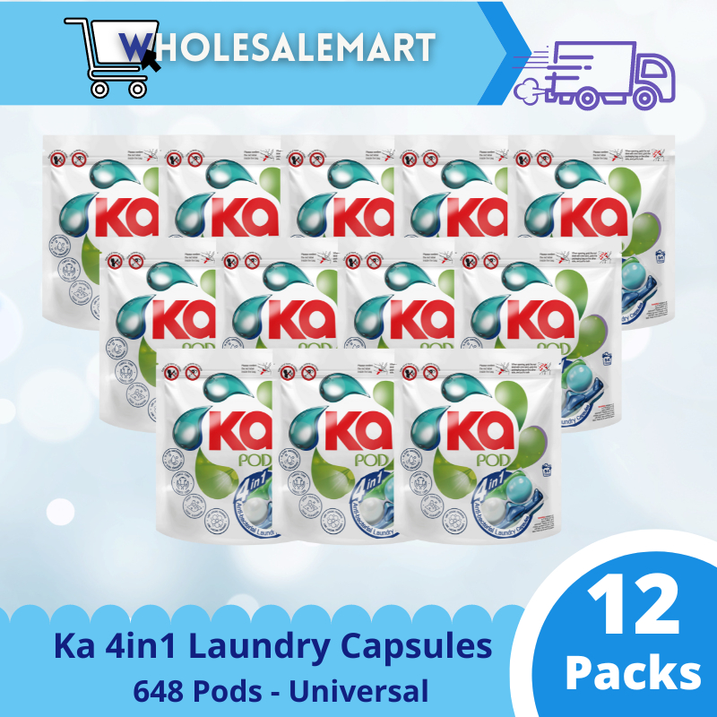 KA 4in1 Antibacterial Laundry Capsules 54s x 12 Refill Packs | Shopee ...