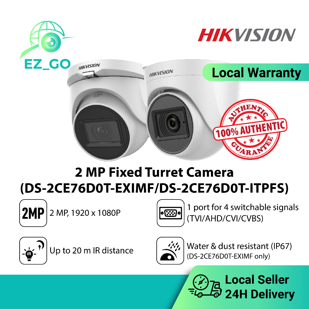 [Authentic]HIKVISION 2MP Fixed Turret Outdoor/Indoor Audio CCTV Camera ...