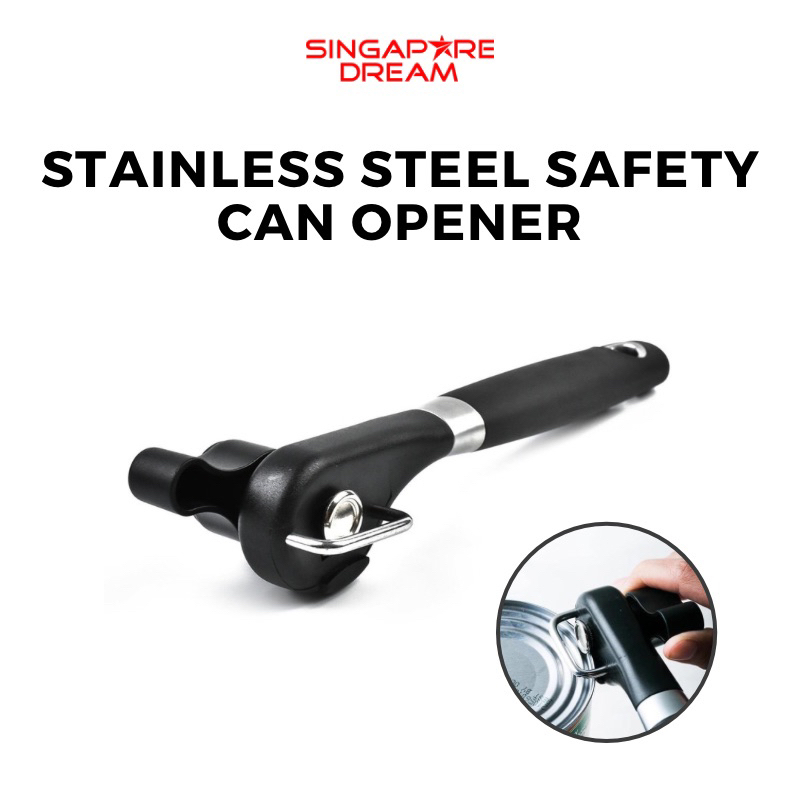 Can Opener Tool Stainless Steel Safety Safe Cut Smooth Edge Ergonomic ...
