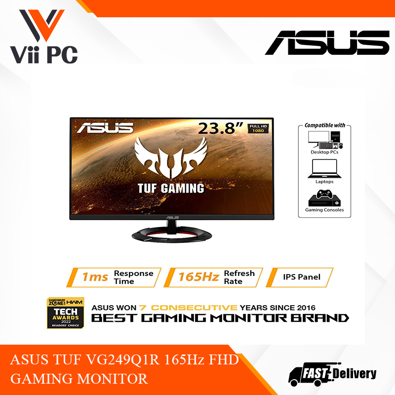 ASUS TUF Gaming VG249Q1R Gaming Monitor, 165Hz, 1ms, IPS, Speaker ...