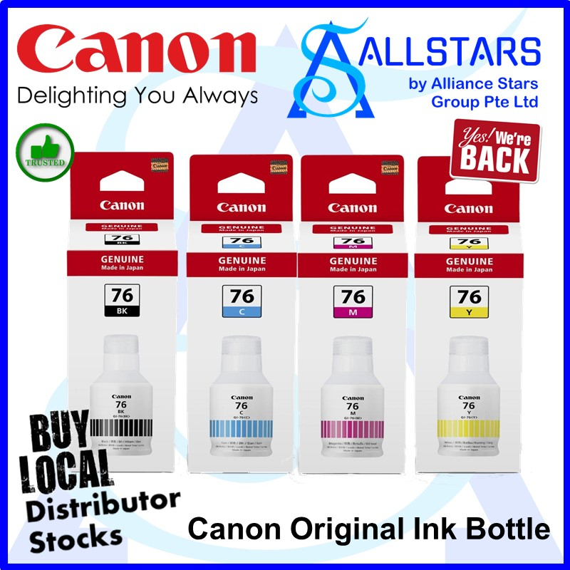 Canon GI-76 Original Ink Bottle (choice of GI-76BK / GI-76C / GI-76M ...