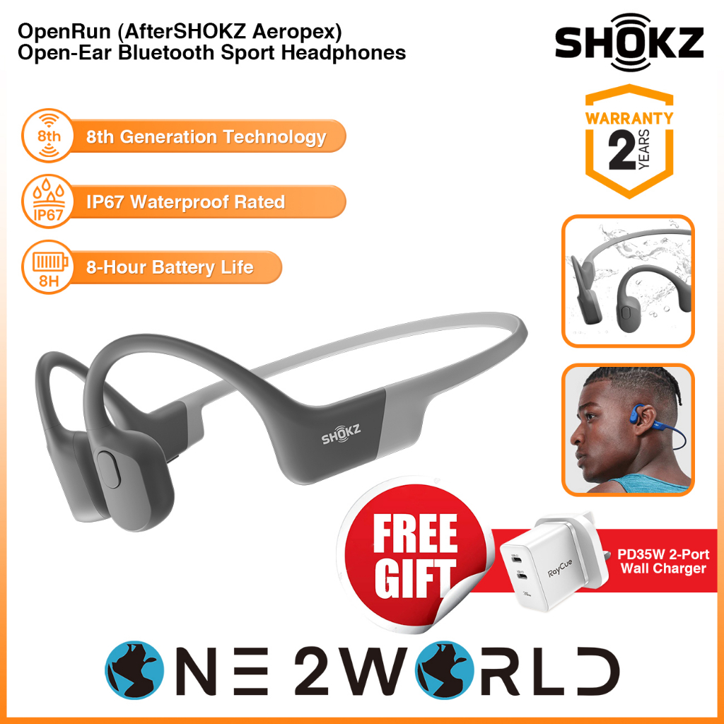 SHOKZ OpenRun (AfterSHOKZ Aeropex) - Open-Ear Bluetooth Bone Conduction ...