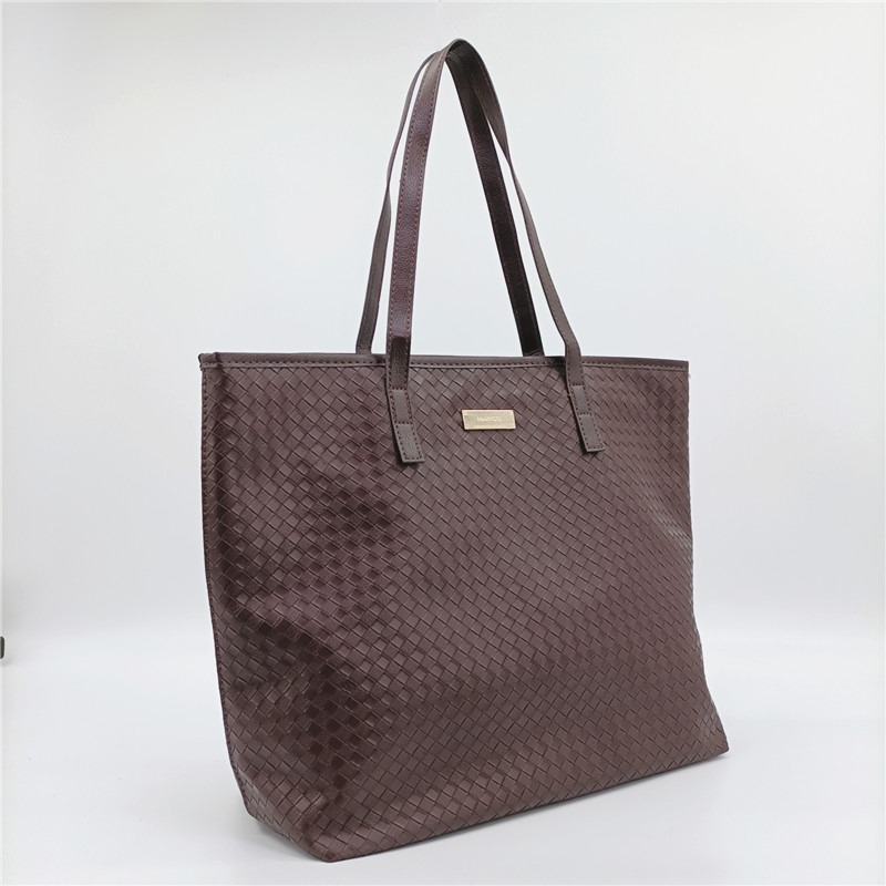 MANGO MNG Weave Texture Enchanted Tote Bag (Brown) *premium work women ...