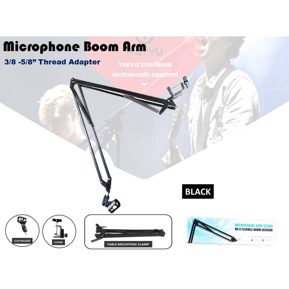 Flexible Desktop Microphone Stand Mic Boom Arm Professional Recording ...