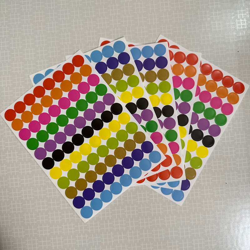 [SG Seller] 5sheets 10mm Colourful Round Sticker Labels (88 stickers ...
