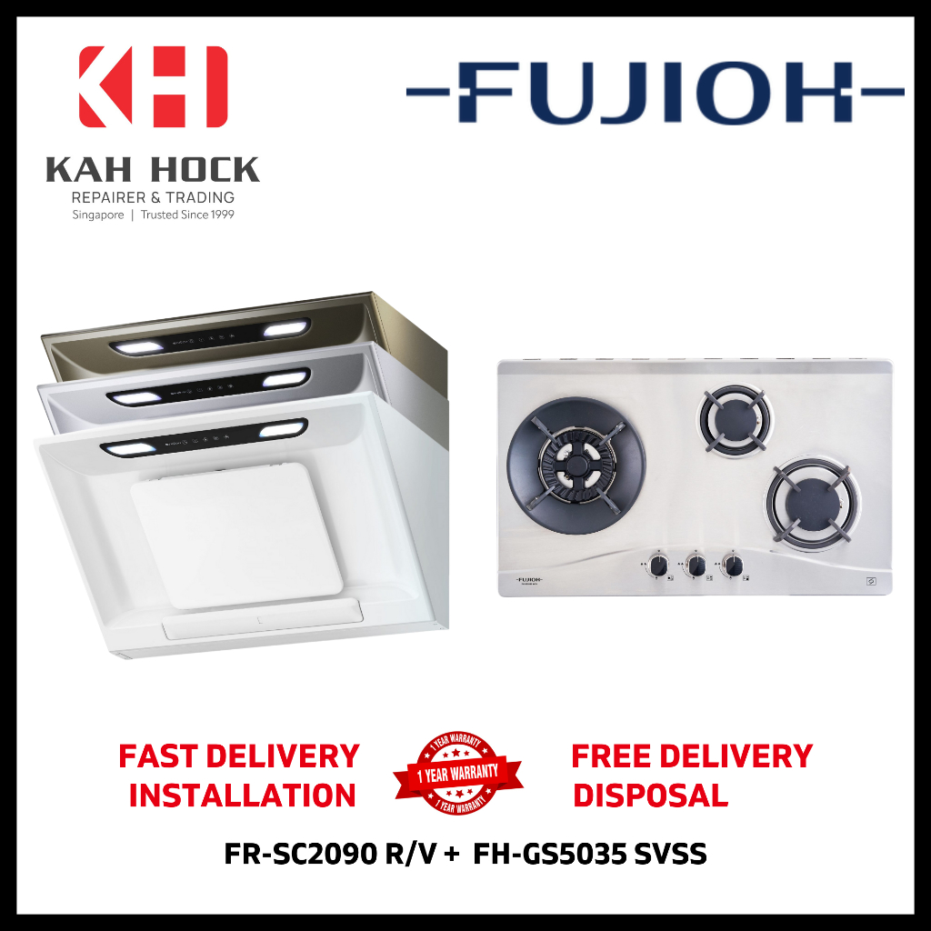 FUJIOH FR-SC2090 R/V 900MM INCLINED DESIGN COOKER HOOD + FH-GS5035 SVSS ...