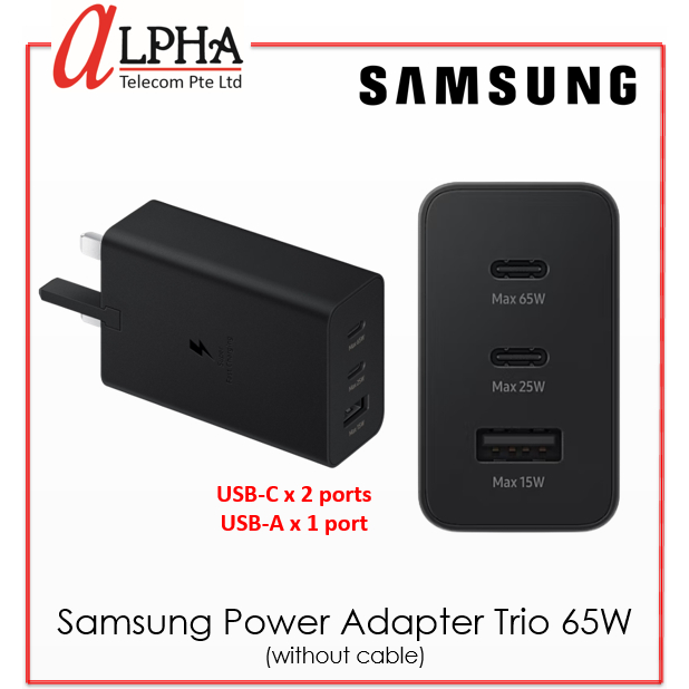 Samsung Power Adapter 65W Trio (without cable) **Singapore Warranty Set ...
