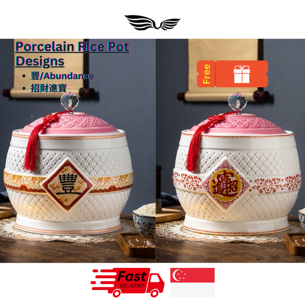 [Enhanced Version] Lucky Rice Porcelain Pot | Ceramic Pot ...