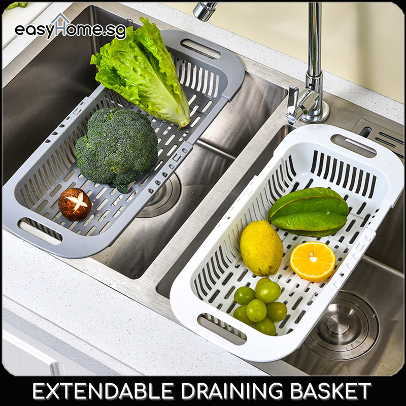 Easyhome.sg 8222 Draining Basket Extendable Colander Retractable ...