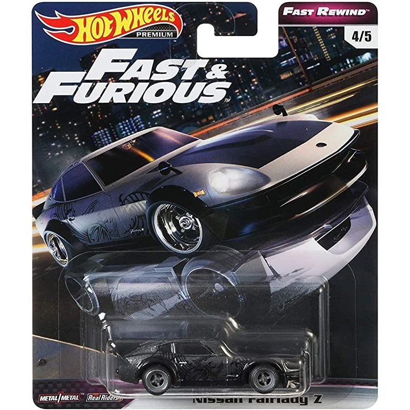 Hot Wheels Fast Rewind Fast & Furious Nissan Fairlady Z, Dark Gray ...