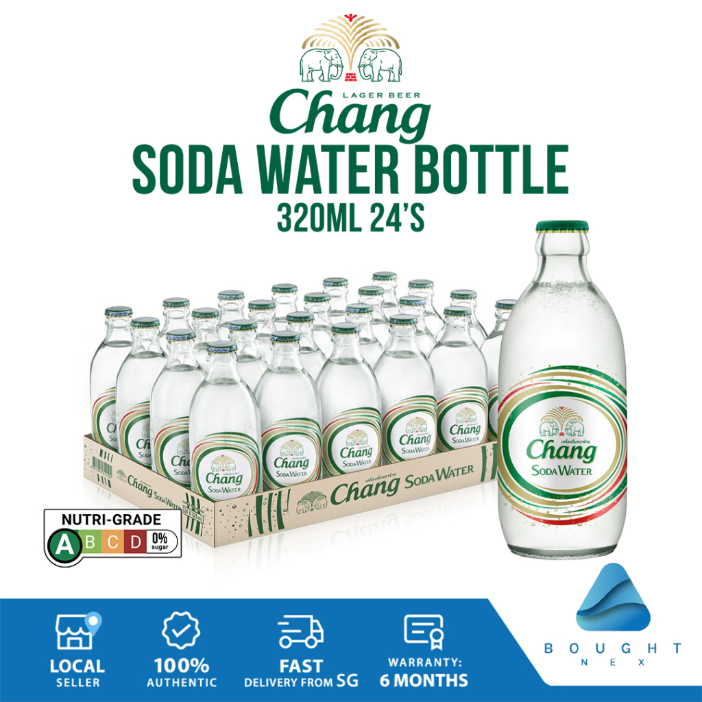 Chang Soda Water 325ml x 24 - Great Mixing With Fruit Juice & Alcohol | New Thailand Import ...