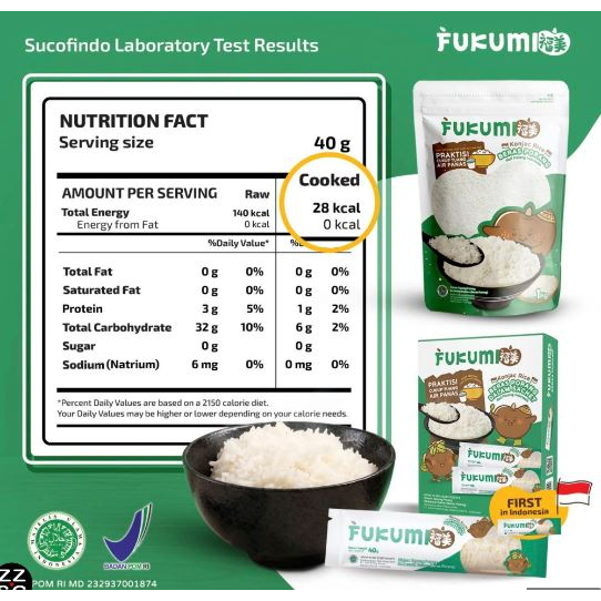 7 Sachets Fukumi Instant Rice 280gr 40gr Konjac Rice | Shopee Singapore