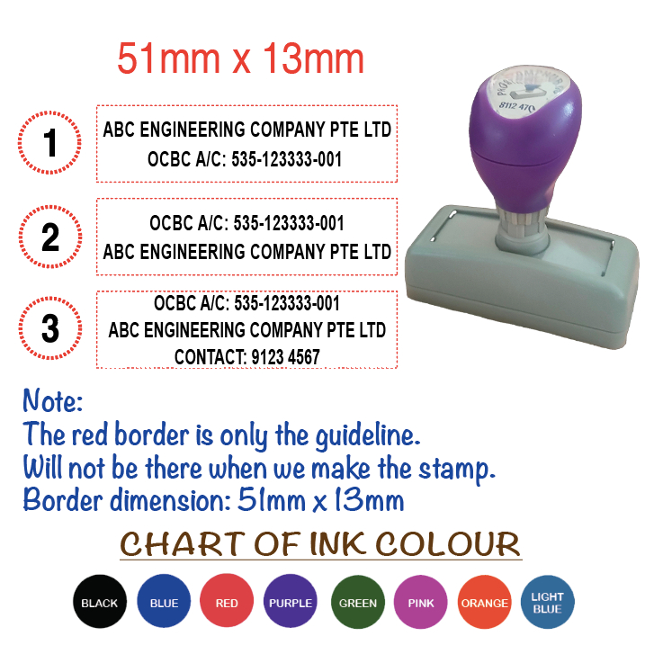 Customise Company Business Bank Deposit Details Pre-Inked Rubber Stamp ...
