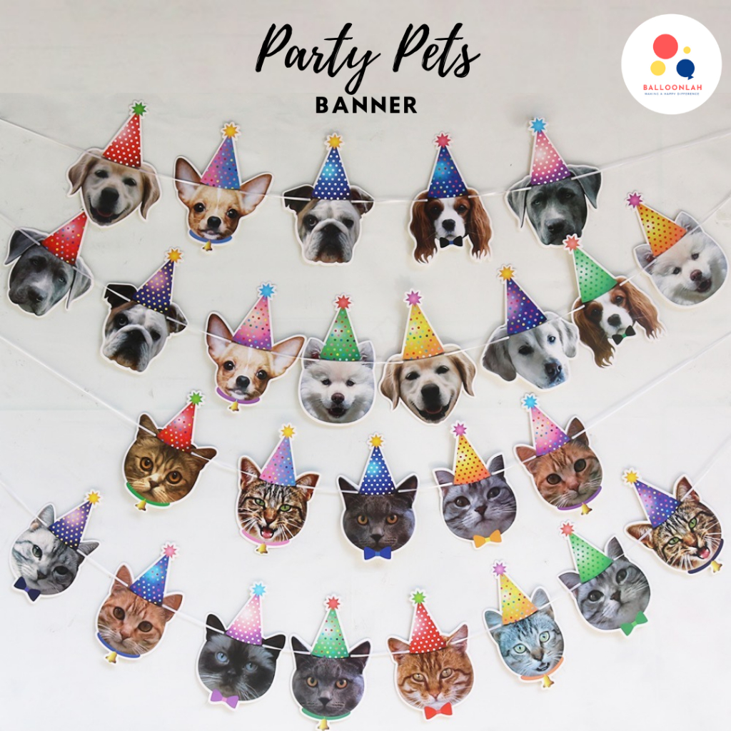 Pet Dog & Cat Party Banner Party Bunting [READY STOCK IN SG] | Shopee ...