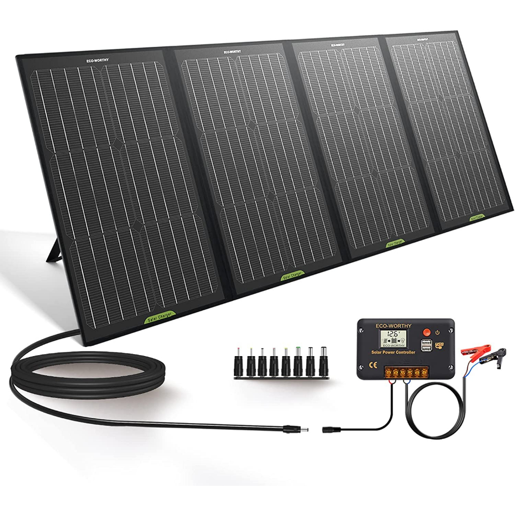 ECO-WORTHY 120W Foldable Solar Panel Portable for Emergency Power ...