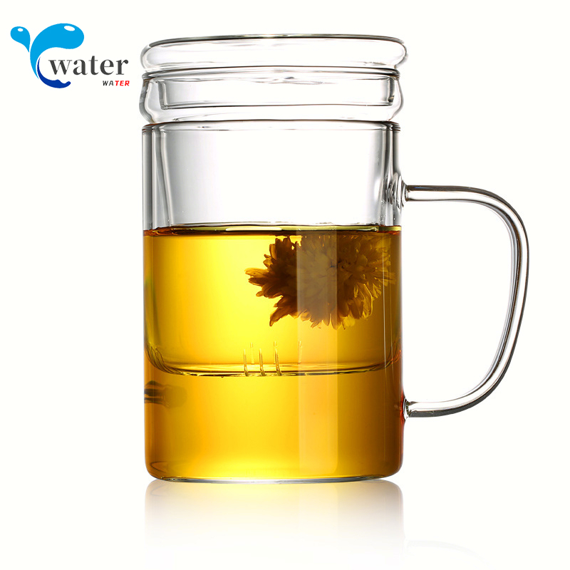 With handle men's glass tea cups women strainer tea separation tea ...