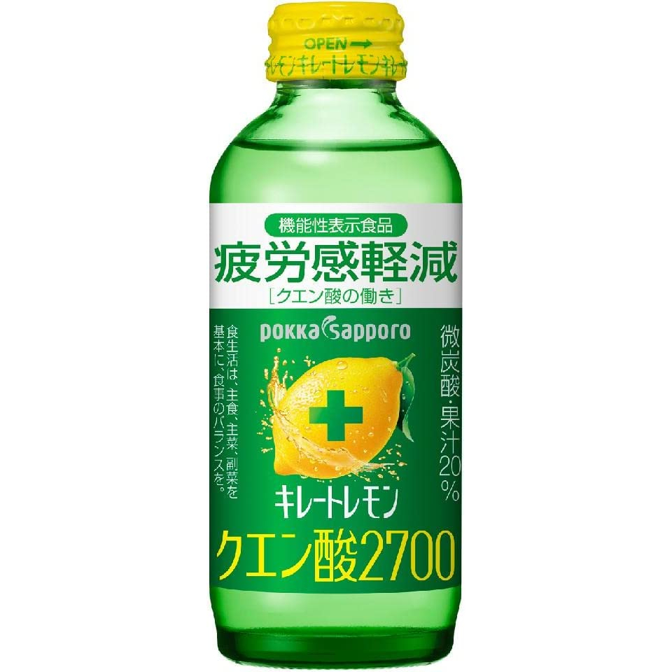 Pokka Sapporo Kireto Lemon Citric Acid 2700 155ml x 24 bottles Functional Food Direct from Japan ...