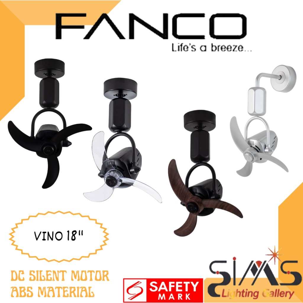 FANCO corner fan VINO 18" DC motor dual hanging system | Shopee Singapore