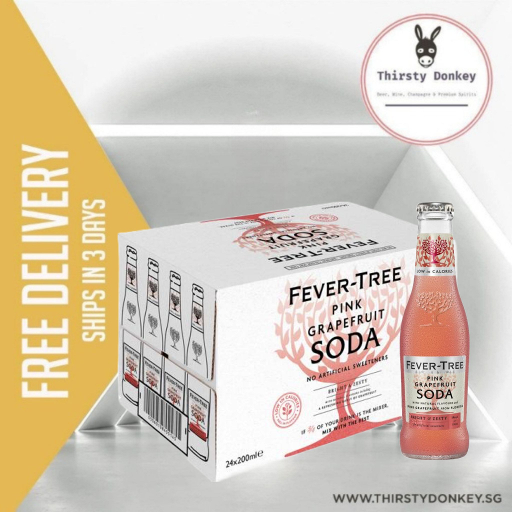 Fever Tree Pink Grapefruit Mixer - 24 bottles x 200ml (Exp: 05/2025 ...