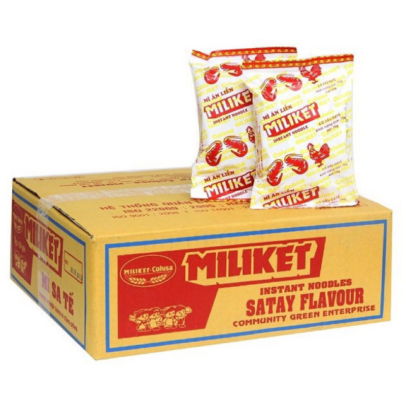 Thùng 30 gói mì sa tế Miliket-Box of 30 Miliket satay noodles | Shopee ...