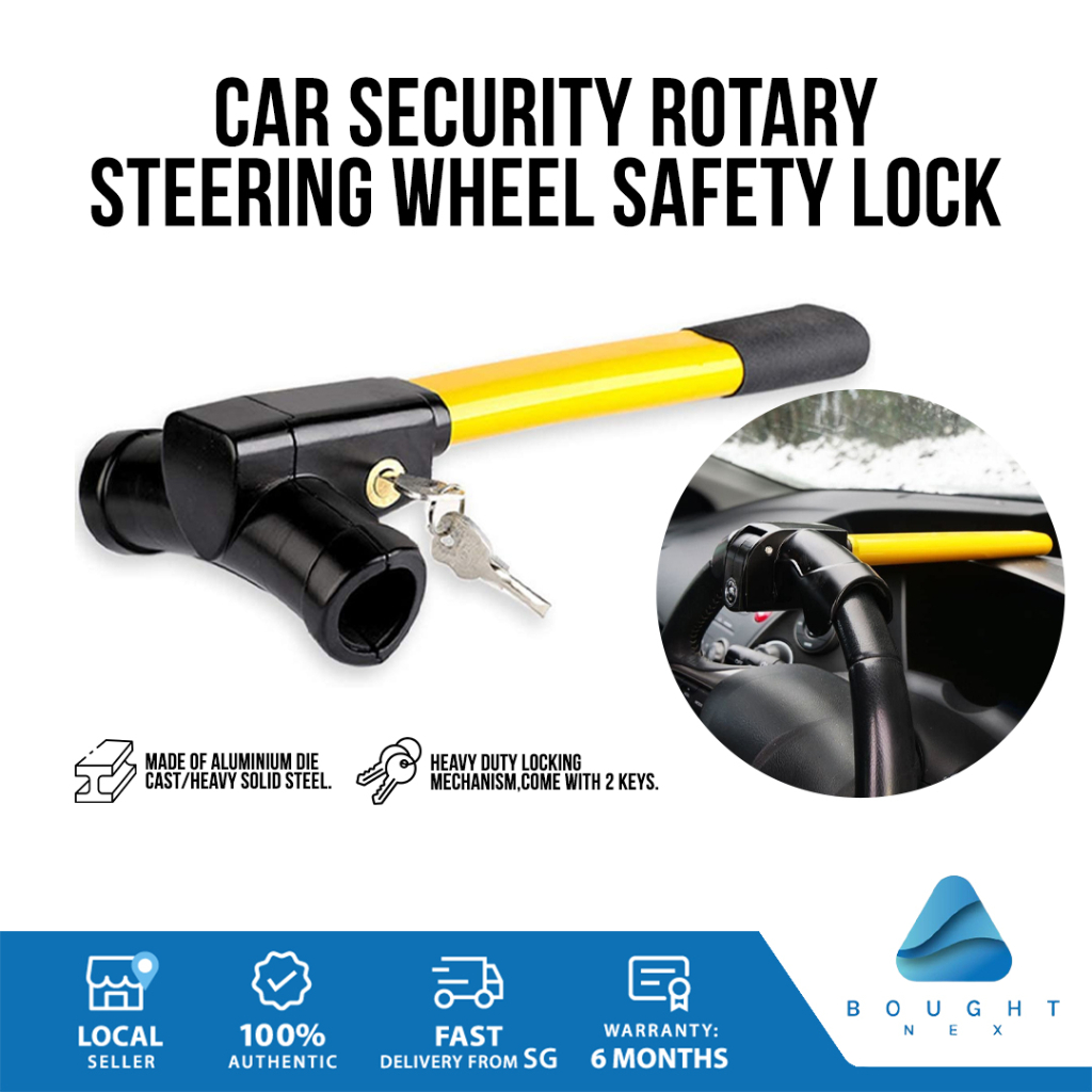 Car Security Rotary Steering Wheel Lock - Heavy Duty Steel Anti-Theft ...