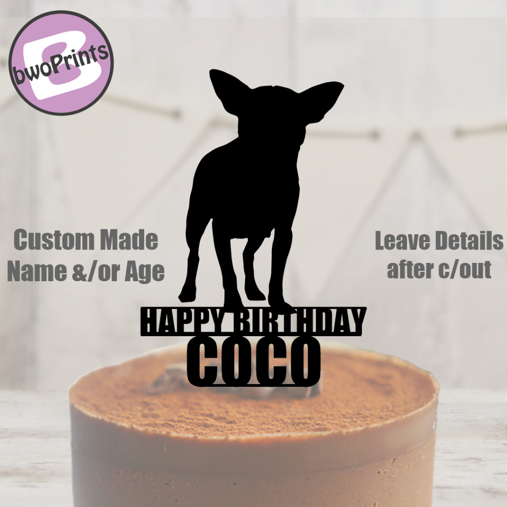 SG Seller Chihuahua Dog Cake Topper Dogs Toppers Pet Cat Pets Birthday ...
