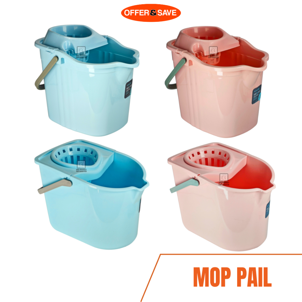 Easy Squeeze Plastic Mop Bucket/Pail [ Big / Small ] | Shopee Singapore