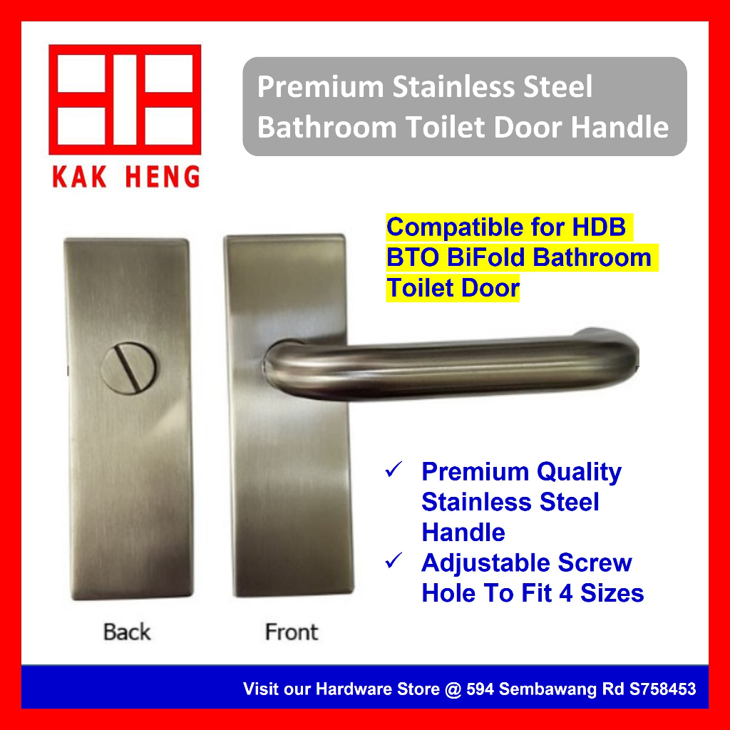 316 Stainless Steel HDB BTO Bifold Bathroom Toilet Door Lock / Door ...