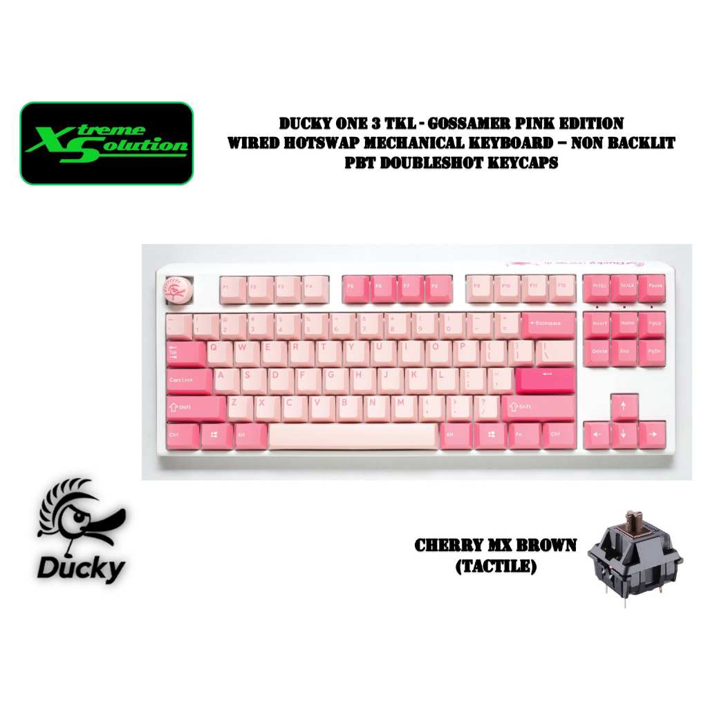 Ducky One 3 Tenkeyless Gossamer Pink Edition - Wired Hotswappable ...