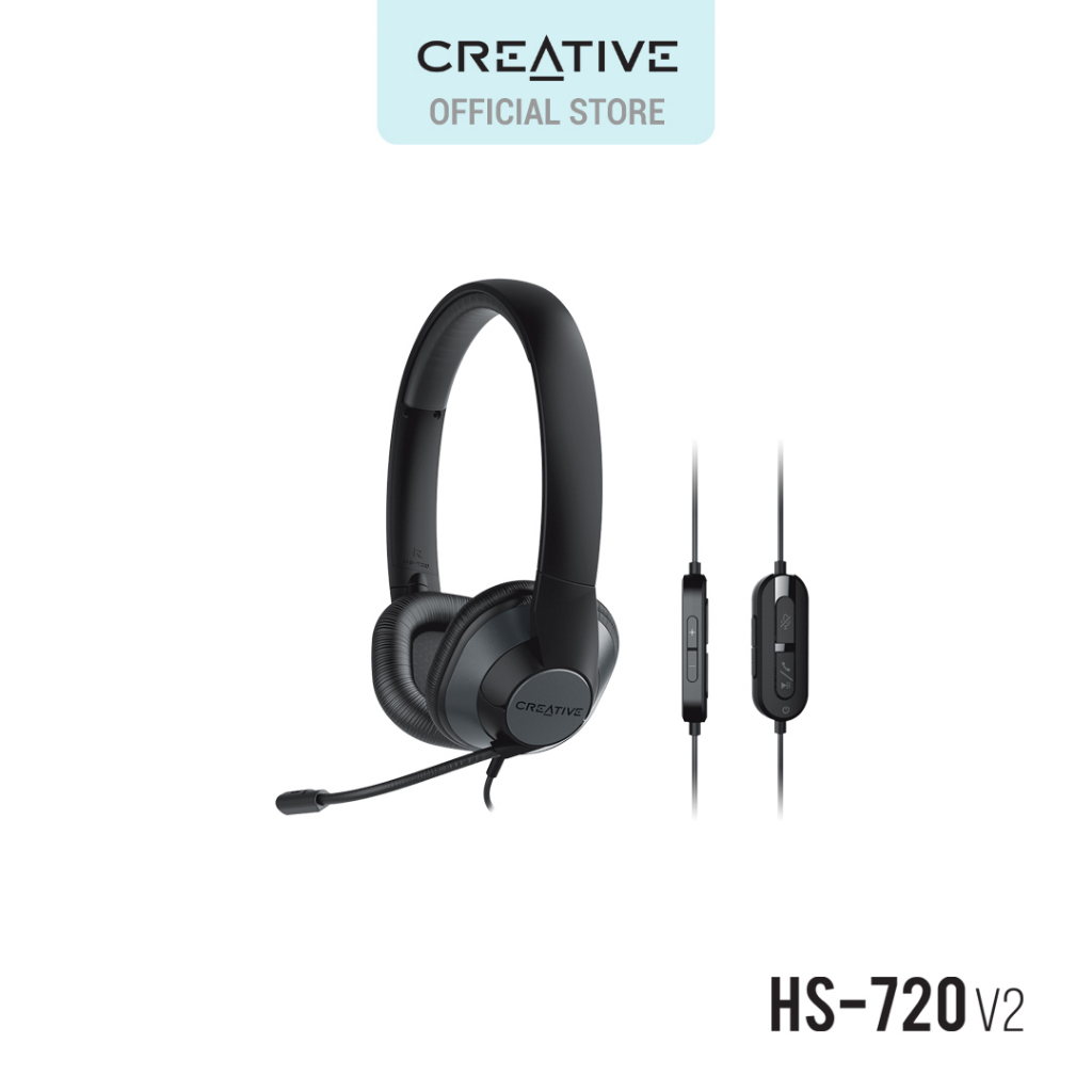 Creative HS-720 V2 - USB Audio On-Ear Headset with Noise-Cancelling ...