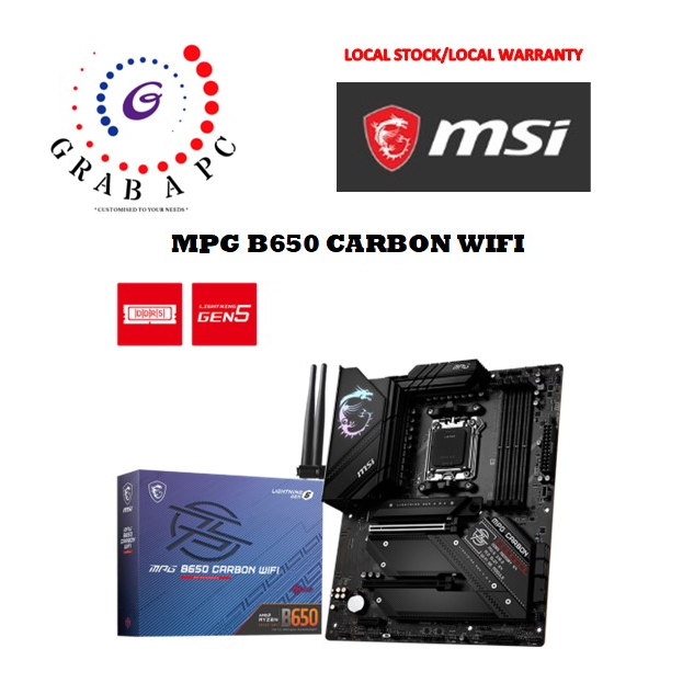MSI MPG B650 CARBON WIFI MOTHERBOARD | Shopee Singapore