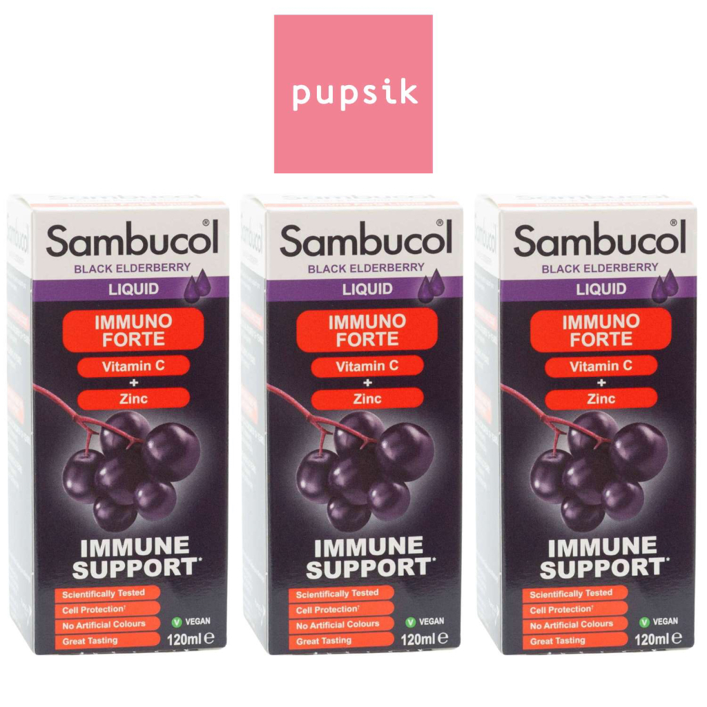 [3-Pack] [Exp 06/26] Sambucol Immuno Forte Liquid, UK, 120ml /Immunped ...