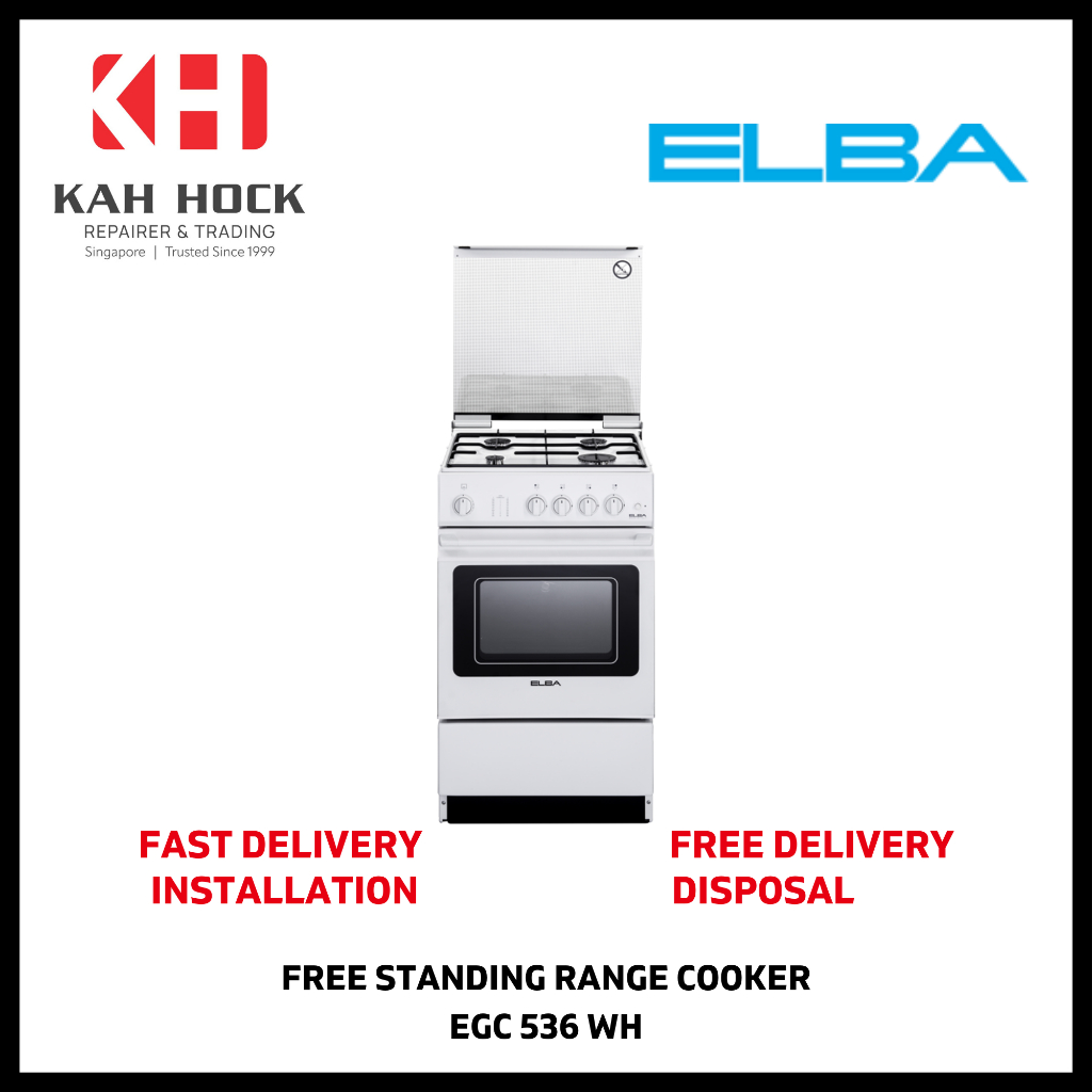 ELBA EGC 536 WH FREE-STANDING COOKER - 1 YEAR MANUFACTURER WARRANTY ...