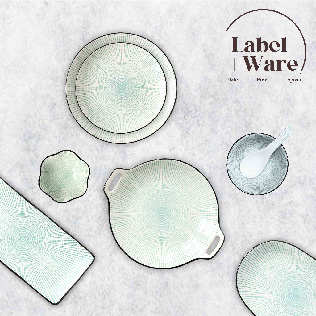 Label Ware | Mint Dashed Lines Collection - Full Dining Set | Shopee ...