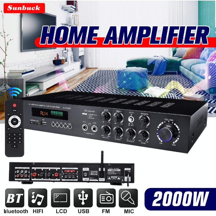 HIT 220V 2000W HIFI AV Power Amplifier Audio Subwoofers HiFi Stereo ...