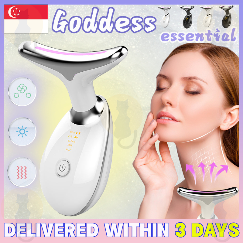 [ SG Ready Stock] Neck Face Beauty Device 3 Colors LED Photon Therapy ...