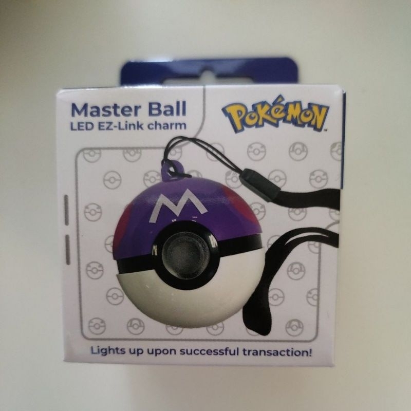 Pokeball Master Ball Ezlink Charm(will light up when tapped) | Shopee ...