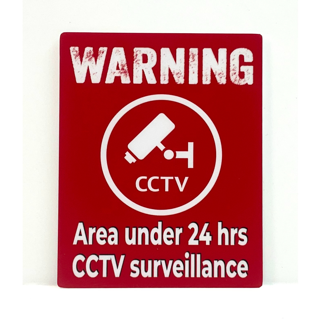 WARNING CCTV AREA UNDER 25 HRS CCTV SURVEILANCE SIGNAGE ( 80mm x 100mm ...