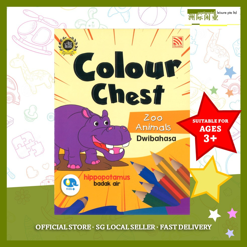 Colour Chest Zoo Animals (Bilingual) / Colouring / 9789672468882 ...