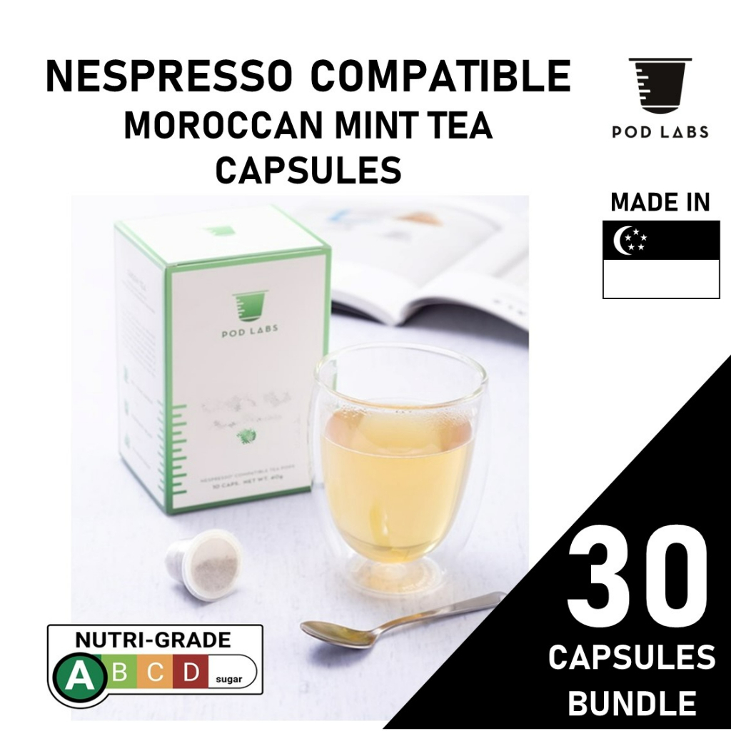 [Bundle of 3 Special] Pod Labs Nespresso Compatible Moroccan Mint Tea Bundle (30 Capsules) EXP ...