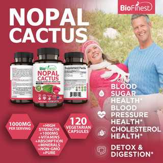 Biofinest Nopal Cactus 1000mg Supplement Prickly Pear Digestion Weight ...