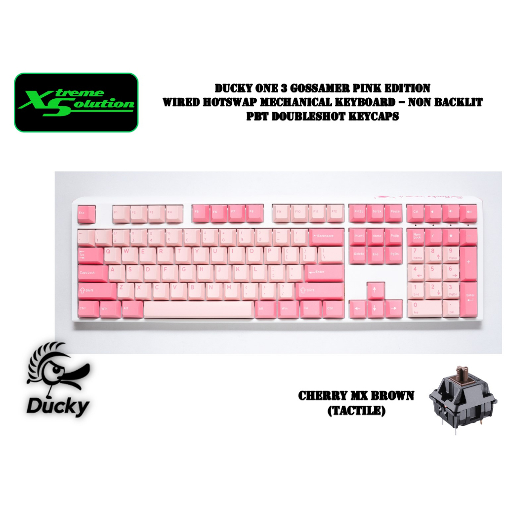 Ducky One 3 Full Size Gossamer Pink Edition - Wired 100% Hotswappable ...