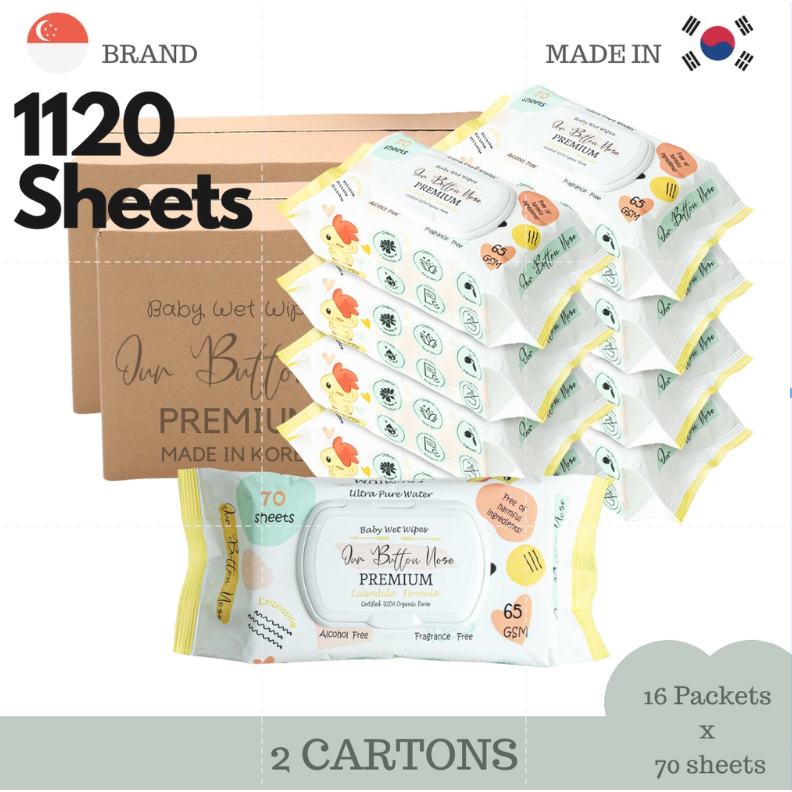 NEXT DAY DELIVERY Our Button Nose Organic Baby Wet Wipe Tissue Kids Adult Wet wipes Made in Korea Shopee Singapore