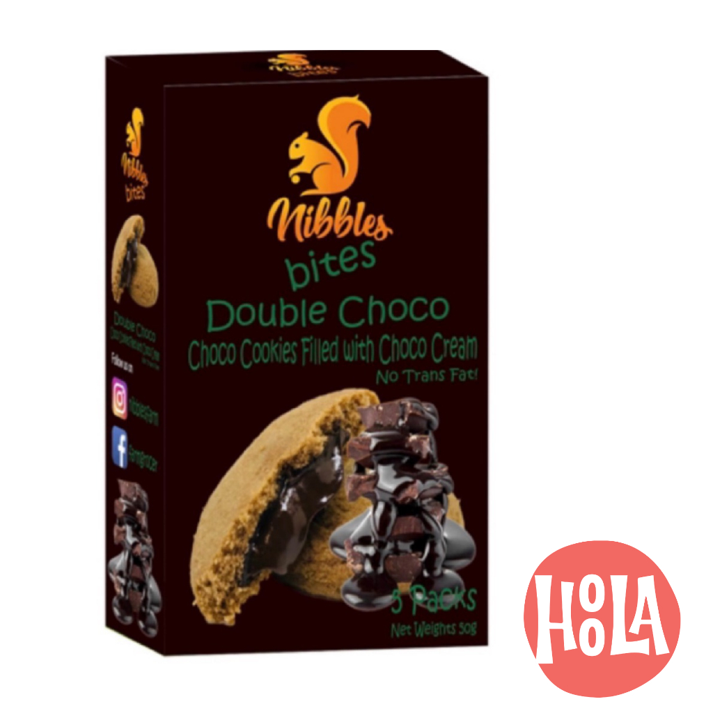 Nibbles Bites Double Choco Butter Cookies Filled With Lava Choco 50g ...